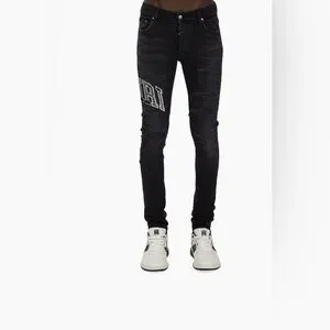 AMIRI | Jeans | Varsity Logo Repair Skinny Jeans | Poshmark